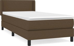 Box spring postel s matrací tmavě hnědá 90x200 cm textil 3129524