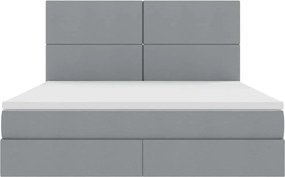 Postel s úložným prostorem a matrací Světle šedá 160 x 200 cm 3371727