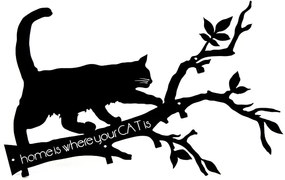 Kovový nástěnný věšák kočka 57x43,5cm různé barvy Barva: černá