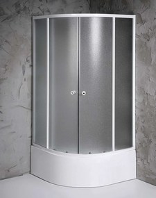 Aqualine - Sprchový kout Arlen 90x90x150 cm, bílá/sklo BRICK BTR903