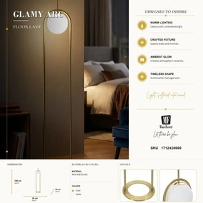 Stojací lampa Glamy 168 cm bílá/zlatá