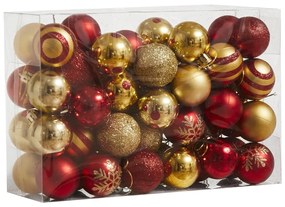 4Home Sada vánočních ozdob Joy 50 ks, zlatá a červená