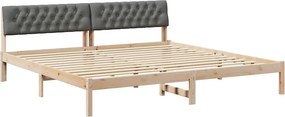 Rám postele s čelo hnědá a tmavě šedá 200 x 200 cm 3394339