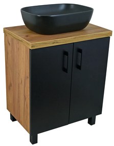 Comodo Koupelnová skříňka pod deskové umyvadlo ROSO GOB 60-HD - zlatý dub/černá
