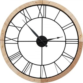 Rea Tutumi, nástěnné hodiny 60cm, LOFT ZEGAR MDF, hnědá-černá, MC70898