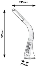Rabalux - LED Stmívatelná dotyková stolní lampa s displejem LED/5W/230V černá