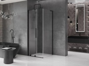 Mexen Velar L, sprchový kout s posuvnými dveřmi 110 x 110 cm, 8mm čiré sklo, černá matná, 871-110-110-03-70