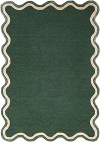 Tmavě zelený ručně tkaný koberec s příměsí vlny 200x290 cm Rivo Wool – Flair Rugs