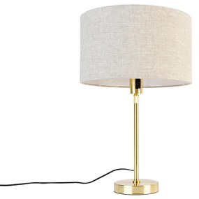 Stolní lampa zlatá nastavitelná se stínidlem světle šedá 35 cm - Parte