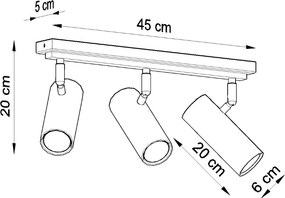 Sollux Lighting Stropní svítidlo DIREZIONE 3 bílé