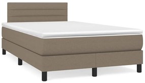 Box spring postel s matrací a LED taupe 120x190 cm textil