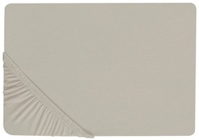 Bavlněné prostěradlo 160 x 200 cm béžové/šedé JANBU Beliani