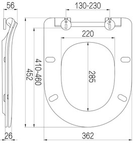 Sapho - Záchodové prkénko SoftClose EDITA bílá