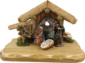 AMADEA Dřevěný betlém s figurkami 23 cm, český výrobek