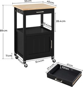 Kuchyňský vozík Yaheetech – černá (255970419516)