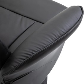 Křeslo HOMCOM do obývacího pokoje s podnožkou, čalouněné PU, sklopné až do 145° a otáčivé o 360° s nastavitelným opěradlem pro obývací pokoj, ložnici…