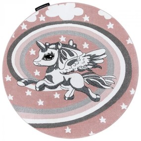 Dywany Łuszczów Dětský kusový koberec Petit Pony pink kruh ROZMĚR: 120x120 (průměr) kruh
