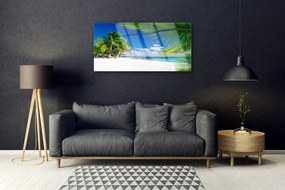 Obraz na skle Tropická Pláž Moře Výhled 100x50 cm