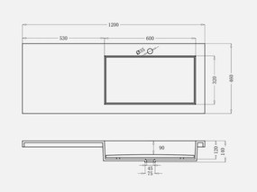 design umyvadlo COLOSUM G820 - 120cm