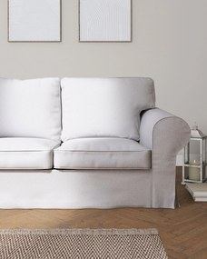 Potah na pohovku IKEA Ektorp 3-místná rozkládací, NOVÝ MODEL 2013 barva šedá látka pletený vzor