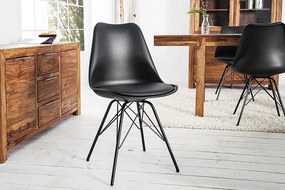 Designová jídelní židle Scandinavia Lund černá umělá kůže