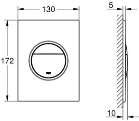 GROHE 37601AL0 - Splachovací tlačítko NOVA COSMOPOLITAN S 130 × 172 mm grafit