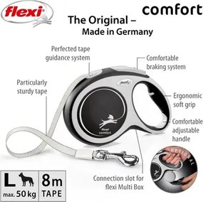 Flexi Comfort L pásek 8m černé / Vodítko