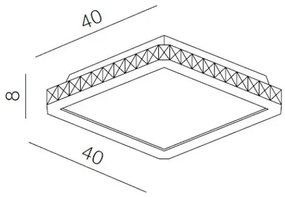 LED stropní svítidlo Gallant 38 Square