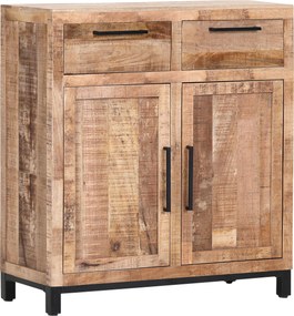 XXXLutz KOMODA, mangové dřevo, přírodní barvy, černá, 90/85/40 cm Landscape - Šuplíkové komody - 002362086003