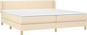 Box spring postel s matrací krémová 200x200 cm textil 3130142