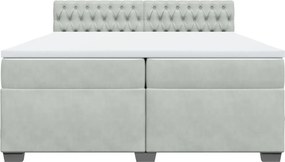 Box spring postel s matrací světle šedá 200x200 cm samet 3288708