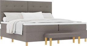 Postel s boxspringem s čelo Taupe 200 x 200 cm textil 3344328