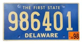 Americká SPZ Delaware The first State