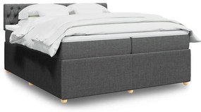 Box spring postel s matrací tmavě šedá 200x200 cm textil 3289871