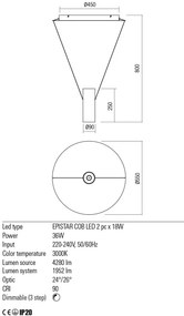 Redo Závěsné LED svítidlo Essence, ø55cm