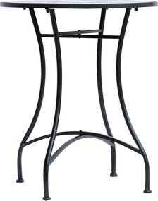 Zahradní stůl Outsunny Ø60 x H71cm, odolný venkovní stůl z kovu, stůl na terasu, campingový stůl, kulatý stůl pro zahradu, patio a balkon Modro+Bílý |