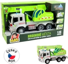 MaDe 14282 - Auto jeřáb na setrvačník, se světlem a zvukem, na baterie