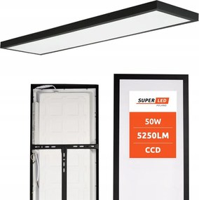 Stropní Led panel Stropní Svítidlo 50W 5250 lm Nástěnný 120 x 30 cm Premium černý