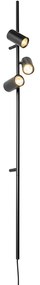Chytré nástěnné svítidlo černé s nožním spínačem 3-světelné vč. 3 Wifi GU10 50mm - Jeana Luxe