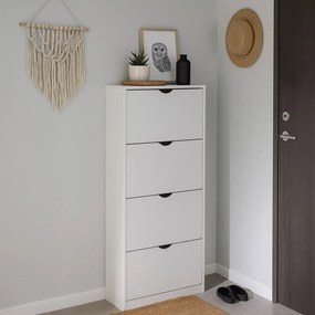 Botník AVENBERG SLIM FLIP 4 bílý II. jakost
