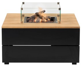 COSI Stůl s plynovým ohništěm cosipure 100 černý rám / deska teak