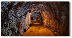 Wallmuralia Skleněné hodiny na stěnu Podzemní tunel 60x30 cm