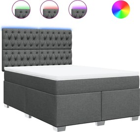 Box spring postel s matrací tmavě šedý 140 x 190 cm textil 3292791