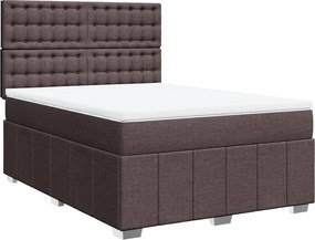 Box spring postel s matrací tmavě hnědá 140x200 cm textil 3294008