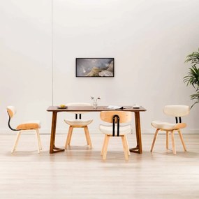 vidaXL Jídelní židle 4 ks ohýbané dřevo a textil [270550] Barva: černá a tmavě hnědá