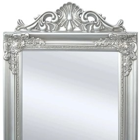 Volně stojící zrcadlo barokní styl 160 x 40 cm stříbrné - Default Title