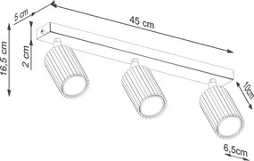 Bodové svítidlo Karbon, 3x tmavěbéžové hliníkové stínítko, (možnost polohování)