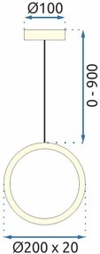 Toolight Toolight, LED závěsné svítidlo 7W, 4000K, 500lm, G112-CP, zlatá, OSW-09707