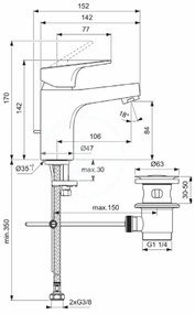 Ideal Standard - Umyvadlová baterie s výpustí, chrom