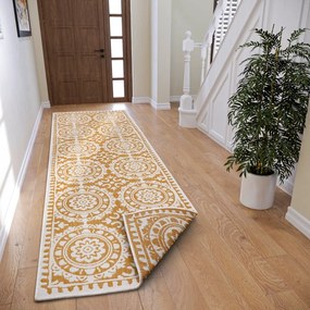 Okrově žluto-bílý venkovní koberec 80x350 cm Jardin – NORTHRUGS